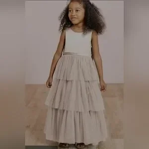 Revelry | Dresses | Champagne Light Gold Tiered Ruffle Layered Kids ...